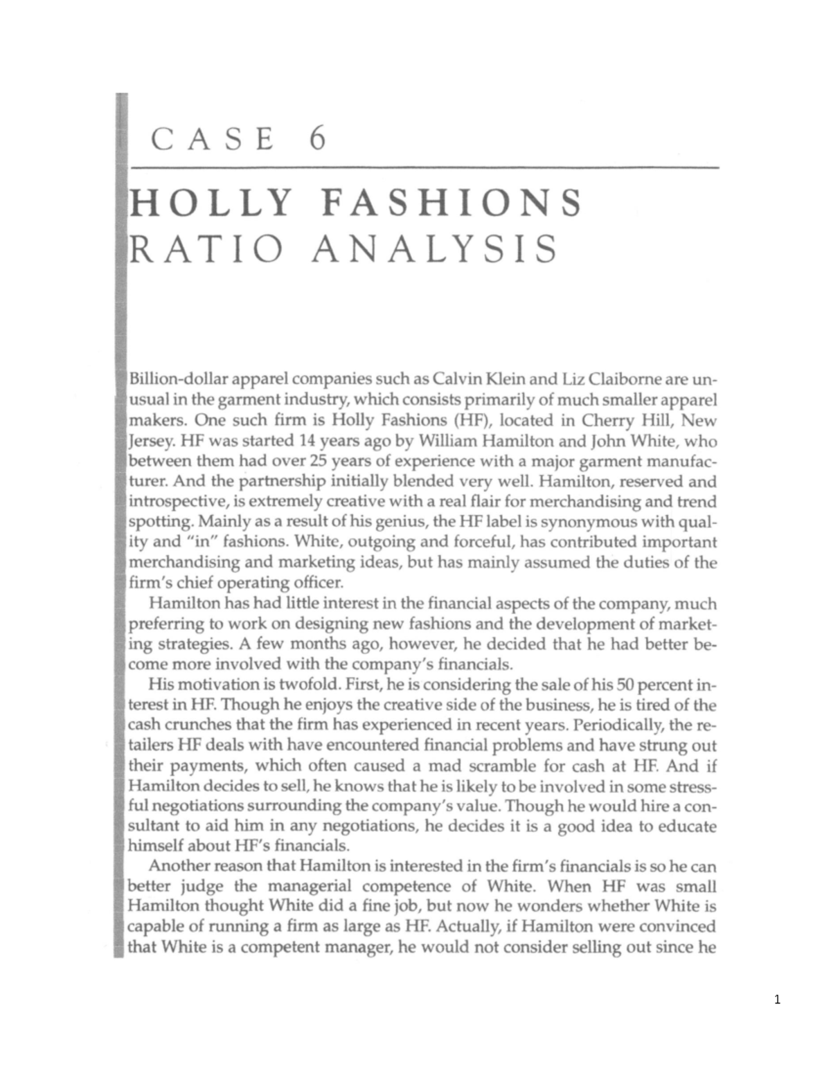 The Holly Fashions Case Study - MBA 585 - Studocu