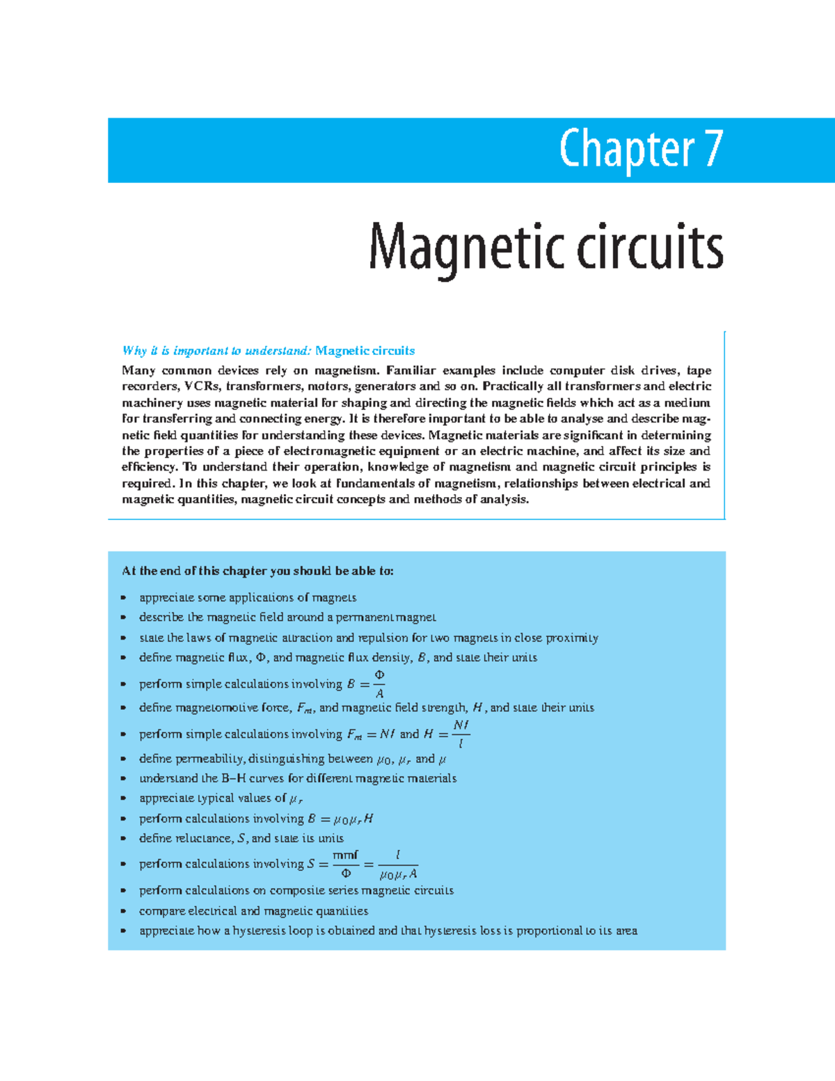 Electrical circuit p6 - Chapter 7 Magnetic circuits Why it is important ...