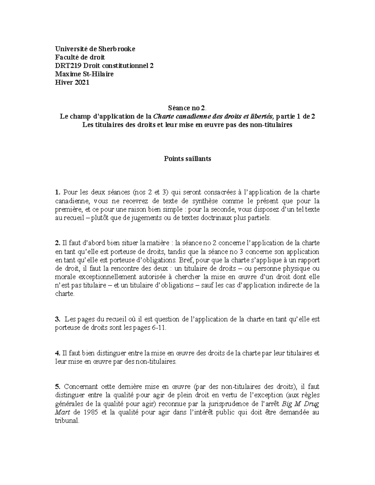 Titulaires des droits - Notes de cours 2 - Université de Sherbrooke ...