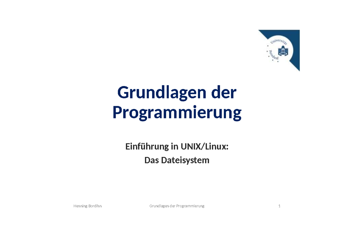 02-Dateisystem - Vorlesungsnotizen 2 - Grundlagen der Programmierung ...