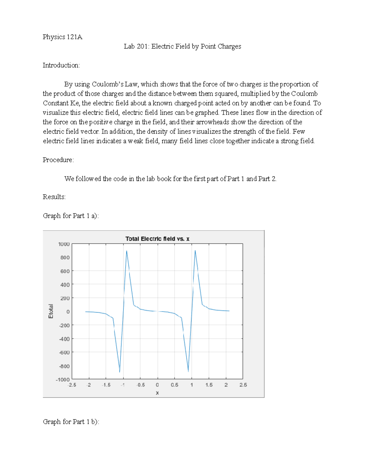 Lab 201 Phys 2 Lab - Lab - Physics 121A Lab 201: Electric Field by ...