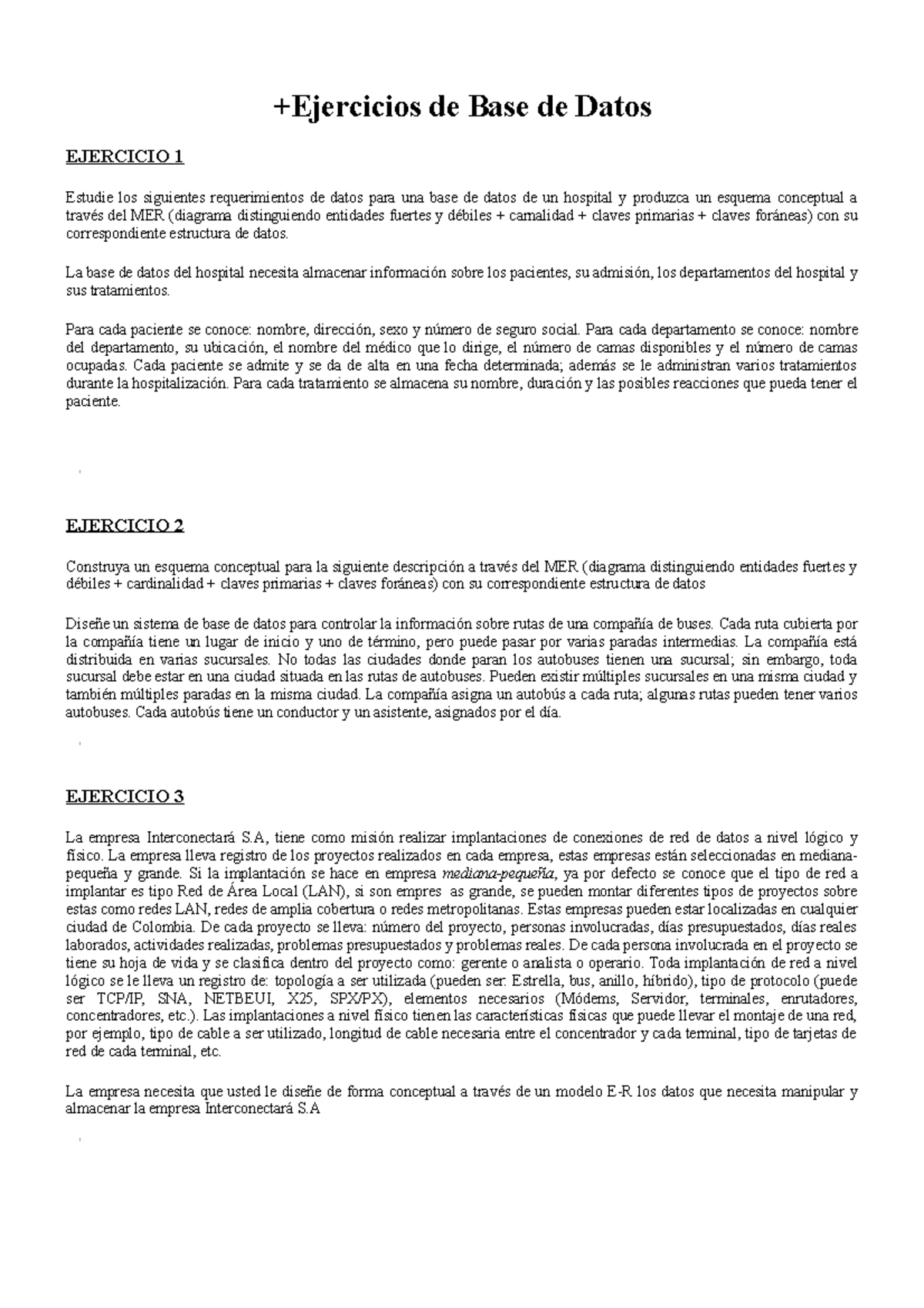 Ejercicios de Base de Datos para la practica - +Ejercicios de Base de ...