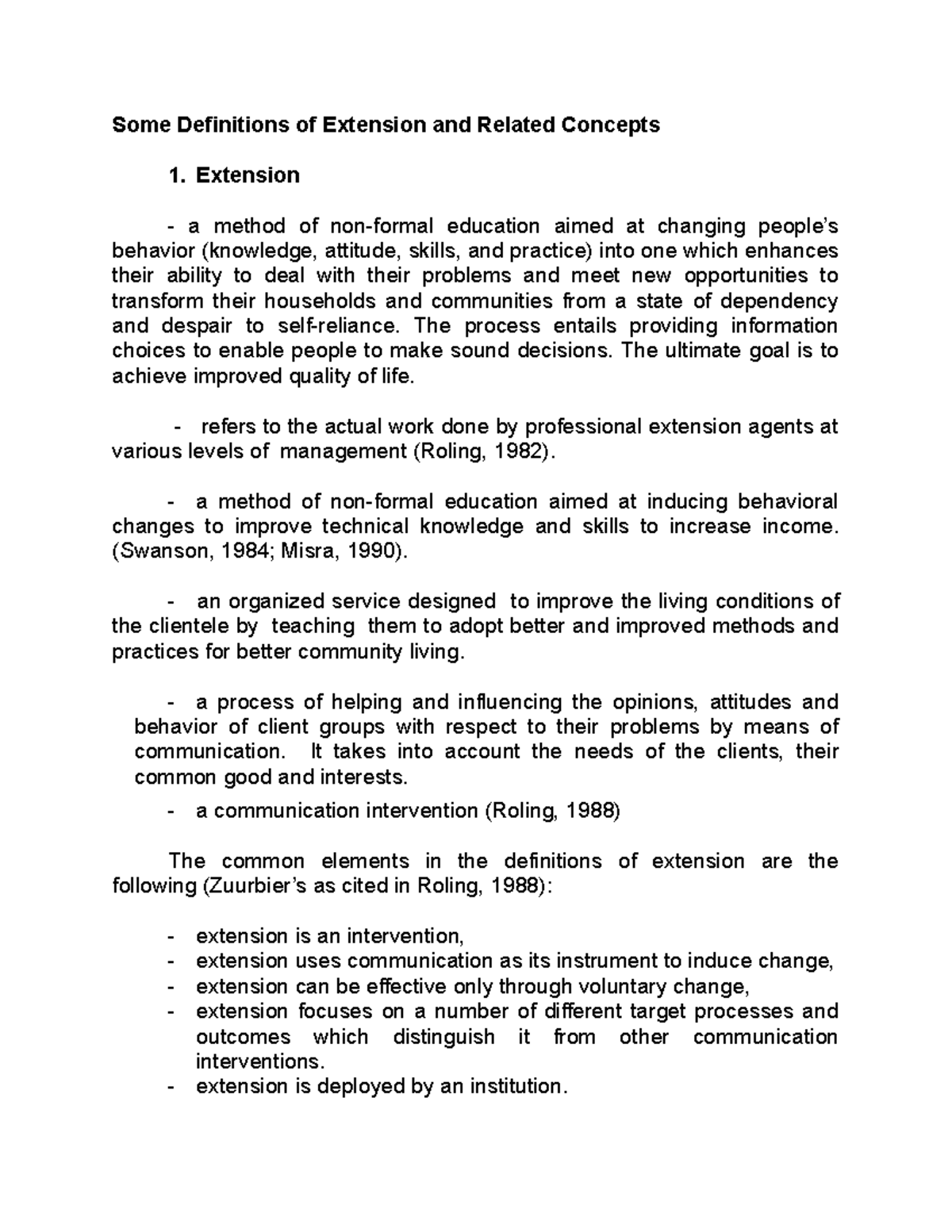 Some Definitions of Extension and Related Concepts - Some Definitions ...