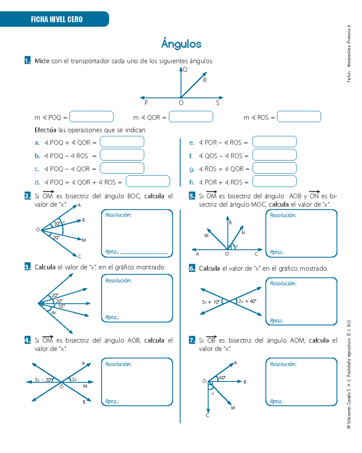 F0 Ángulos - kkkkkkkkkk - Fichas - Matemática Primaria 6 © Ediciones Corefo S. A. C. Prohibido ...