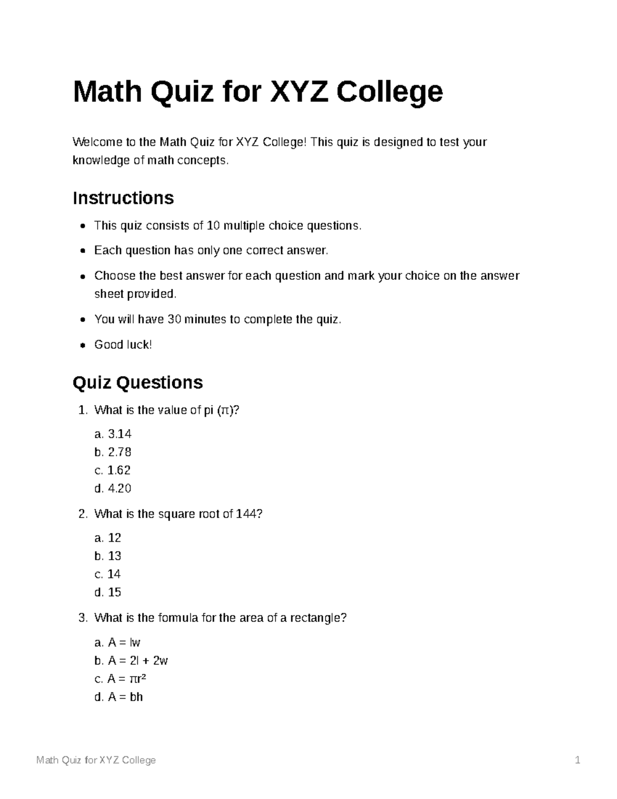 5a98db77-73da-4c6f-bdae-108fccd57847 Math Quiz for XYZ College - Math ...