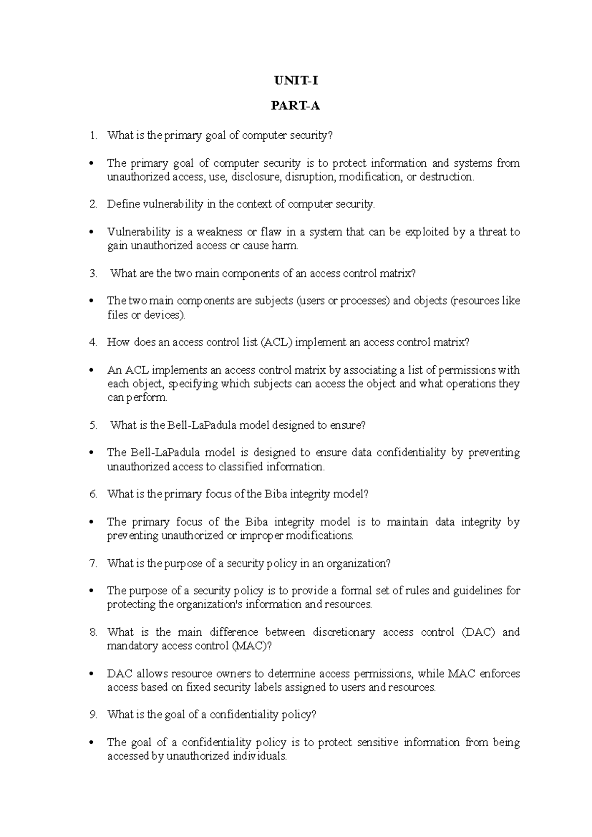 SS Notes - DETAIL OF SECURE SYSTEM ENGINEERING - UNIT-I PART-A 1. What ...