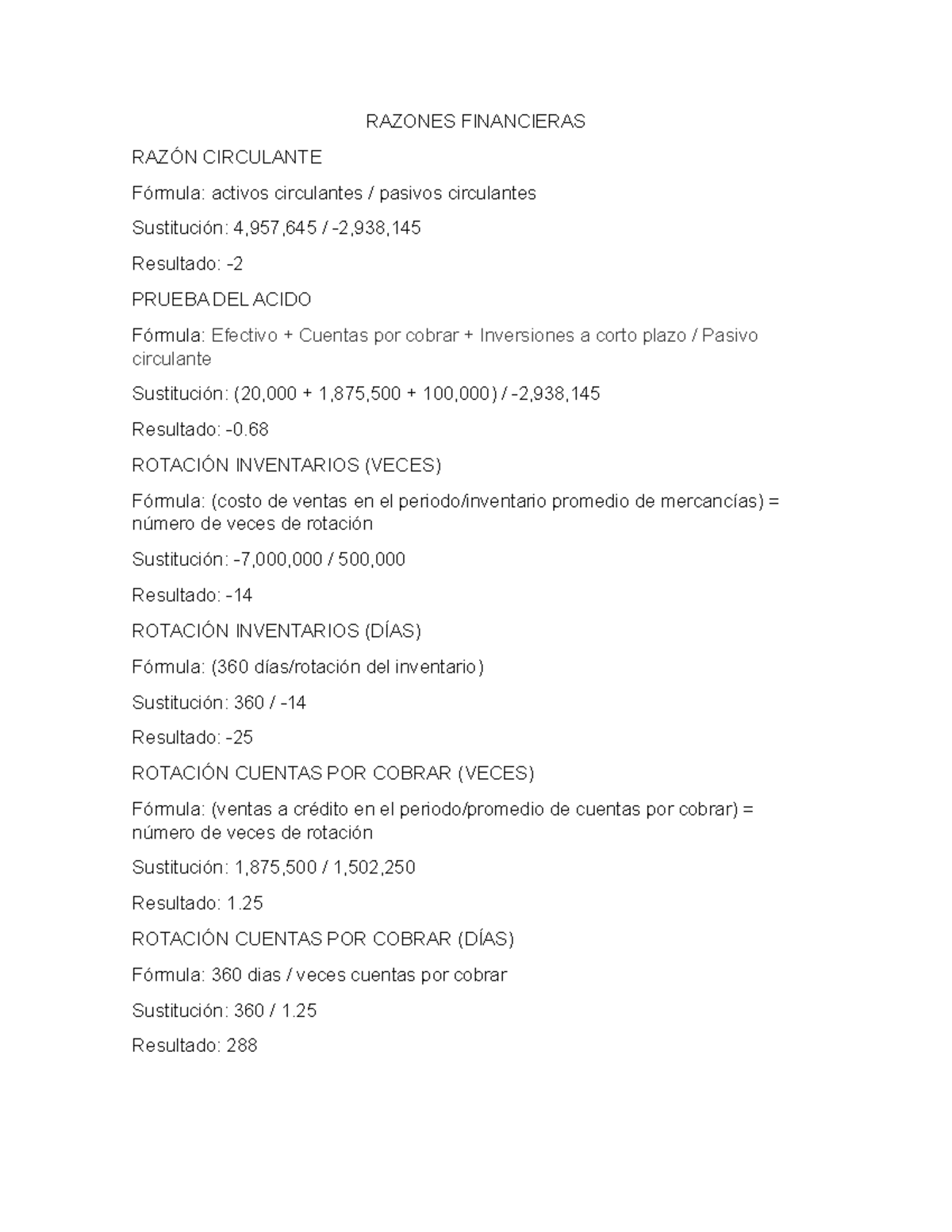 Razones Financieras - RAZONES FINANCIERAS RAZÓN CIRCULANTE Fórmula ...