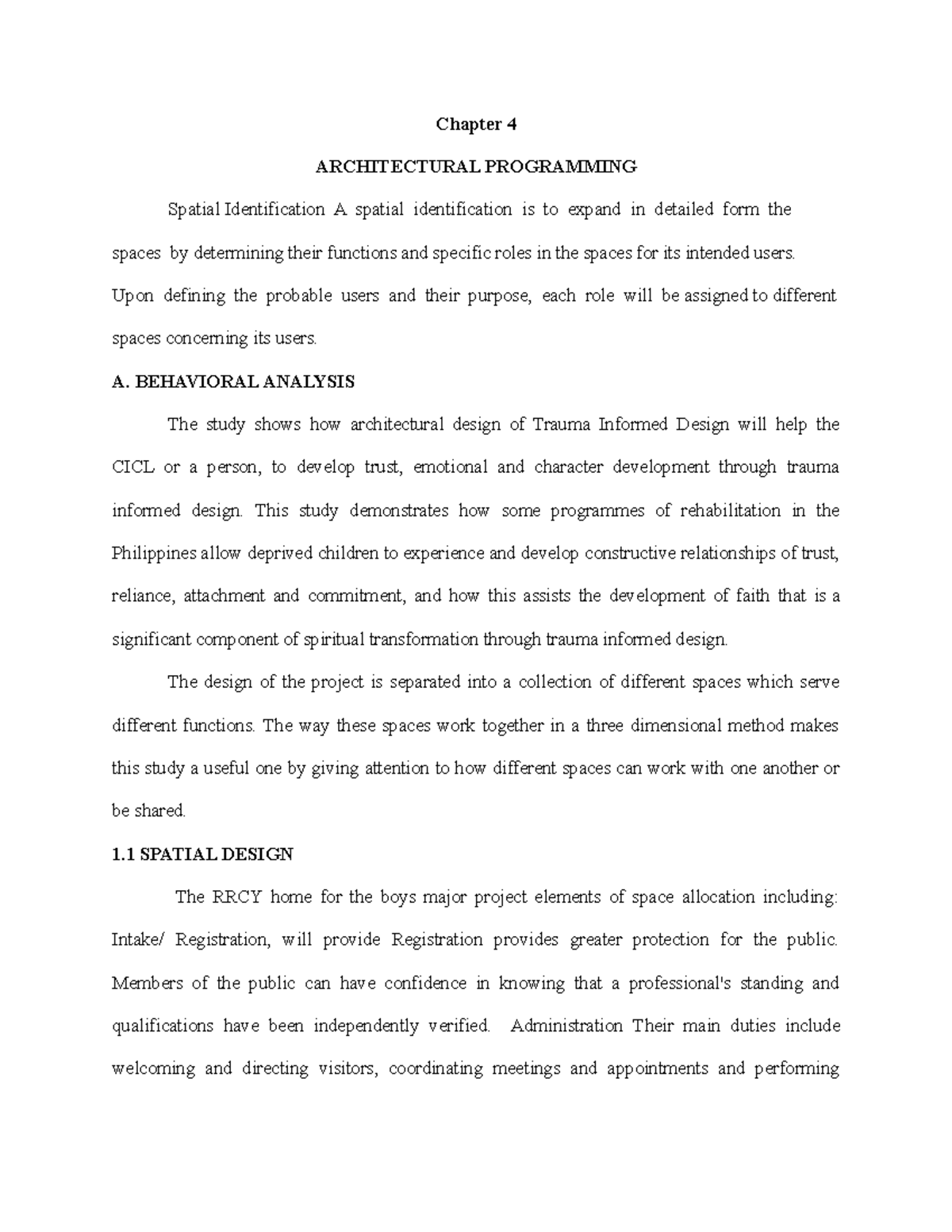 Chapter 4 Architectural Programming - Chapter 4 ARCHITECTURAL ...