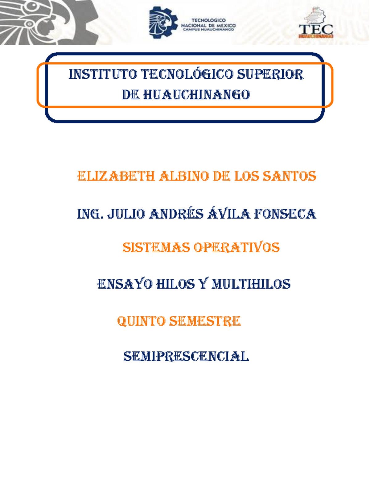 Hilos y multihilos, ccomparacion y ejemplos de Sistemas Operativos ...