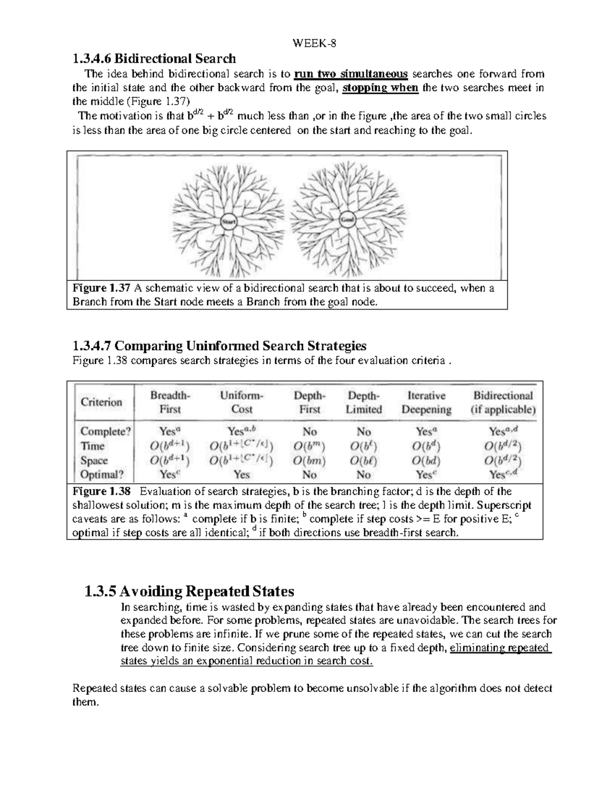 Week-8 - Artificial Intelligence - 1.3.4 Bidirectional Search The idea behind bidirectional ...