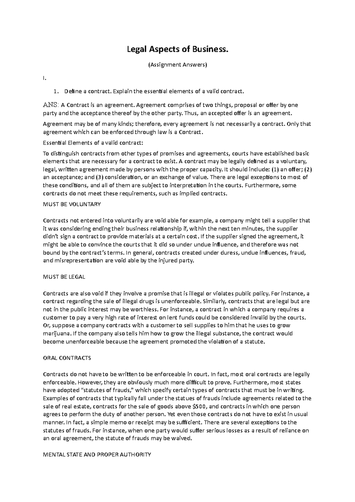 LAB Assignment - Legal Aspects of Business - Legal Aspects of Business ...