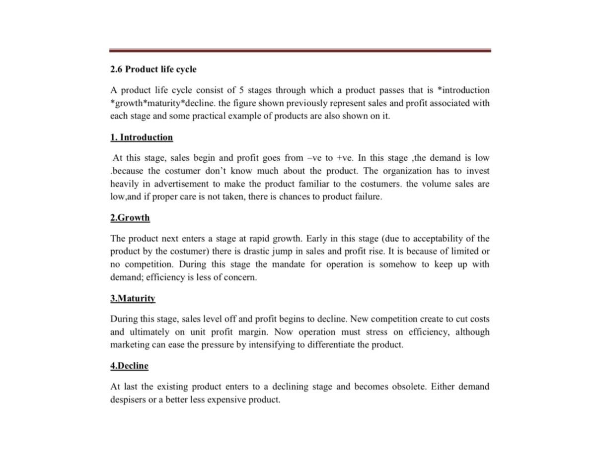 Product life cycle - Bachelor of commerce (bcom) - Studocu