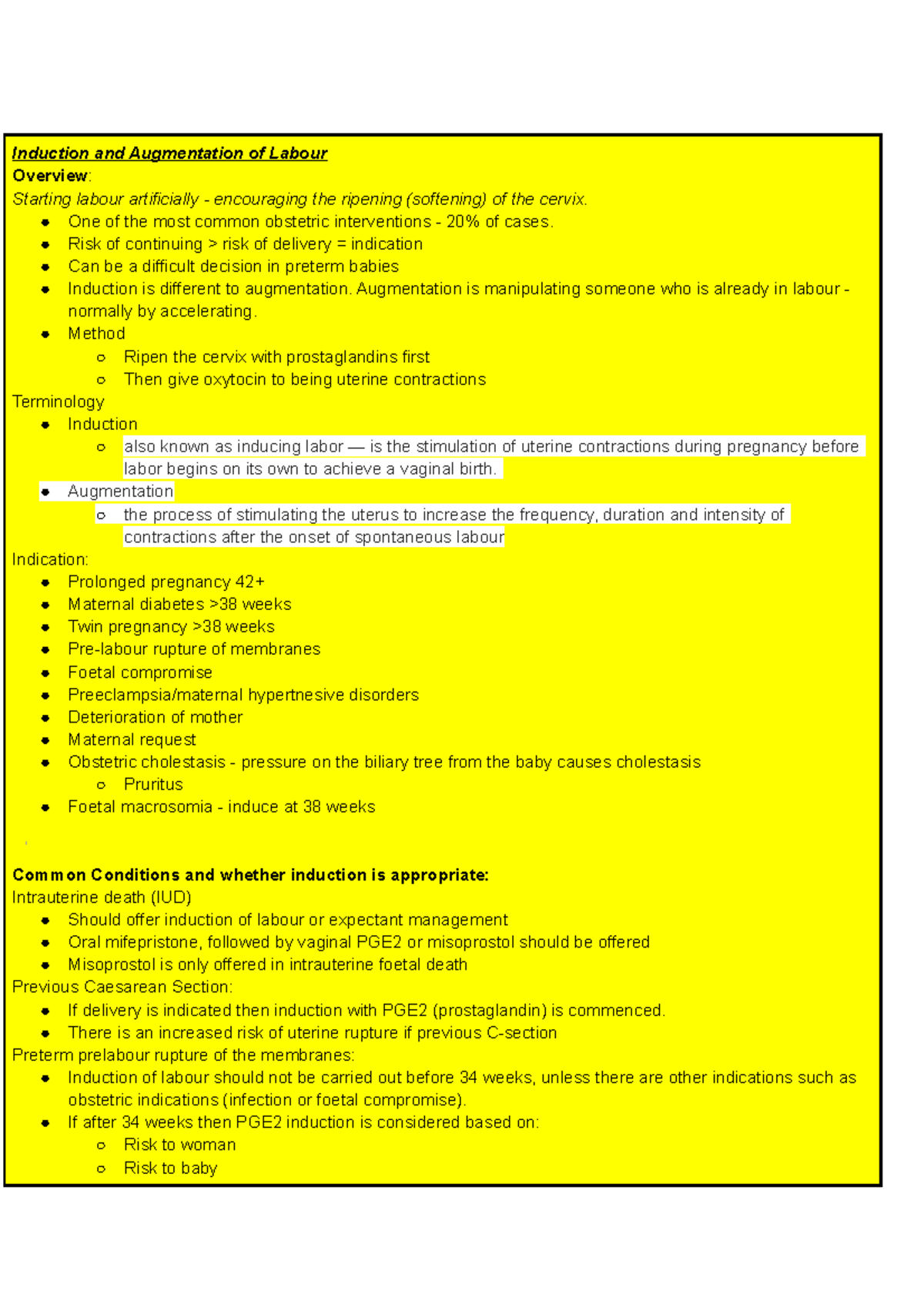 Induction and Augmentation of labour - Induction and Augmentation of ...