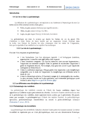 Cours gasteropode - Paléontologie 2eme année L2 -s3 Dr. Benmansour Sana ...