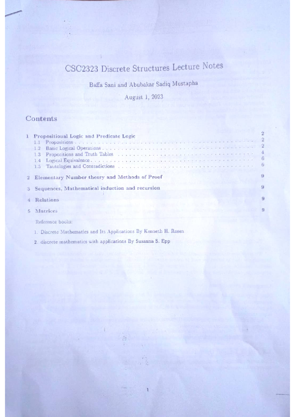 CSC2323 Discrete Structures 1&2 - Information Technology - Studocu