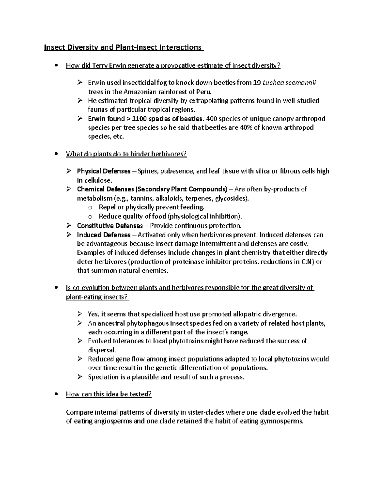 BIEB 128 - Insect Diversity and Plant Insect Interactions - Insect ...