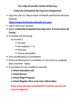 Hospitalized patient - Assessment nursing 1 - Discuss the National ...