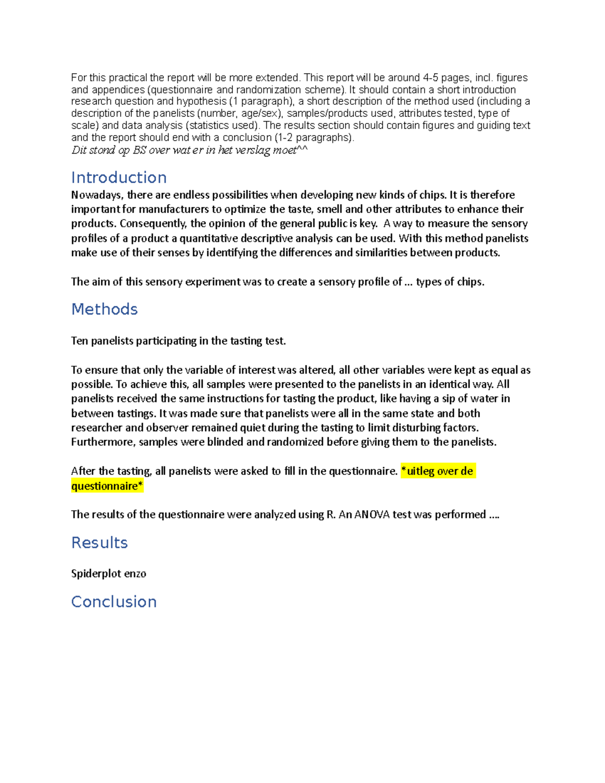 QDA practical report - For this practical the report will be more ...