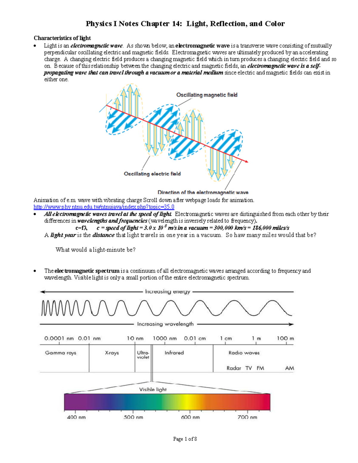 Ch 14 Light and Reflection Reg - - Studocu