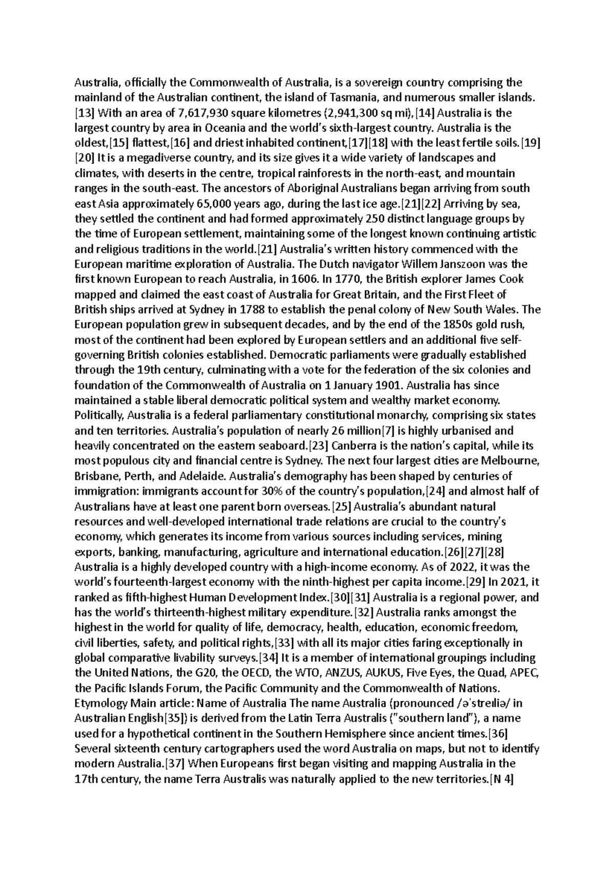 Australia - Summary - Australia, officially the Commonwealth of ...