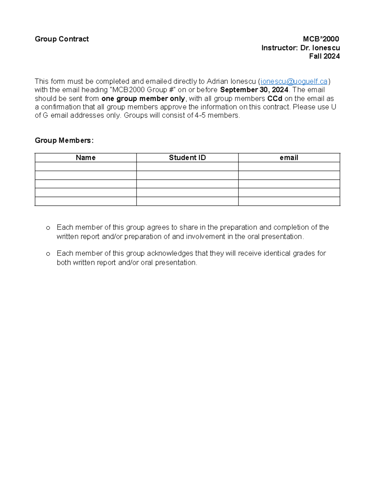Group Contract - an agreement for projects in this class - Group ...