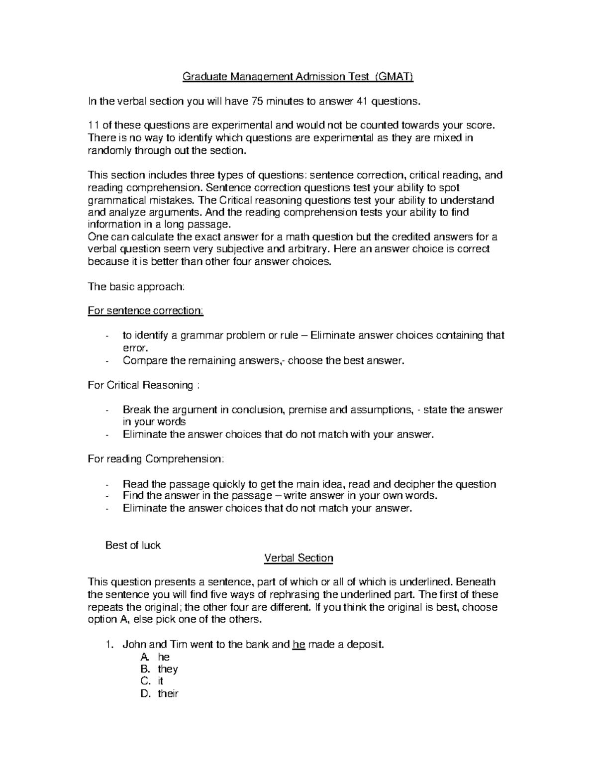 Free gmat downloads 5 Cgmat Verbal - Graduate Management Admission Test ...