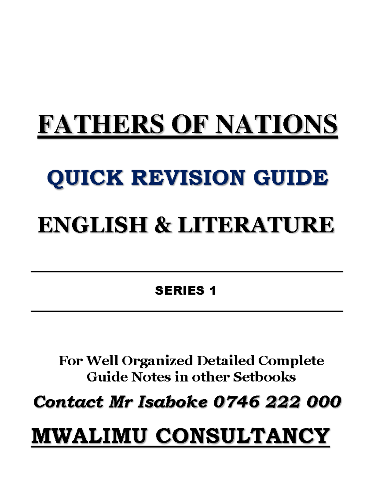 0746222000 F OF NS Guide - FATHERS OF NATIONS QUICK REVISION GUIDE ...
