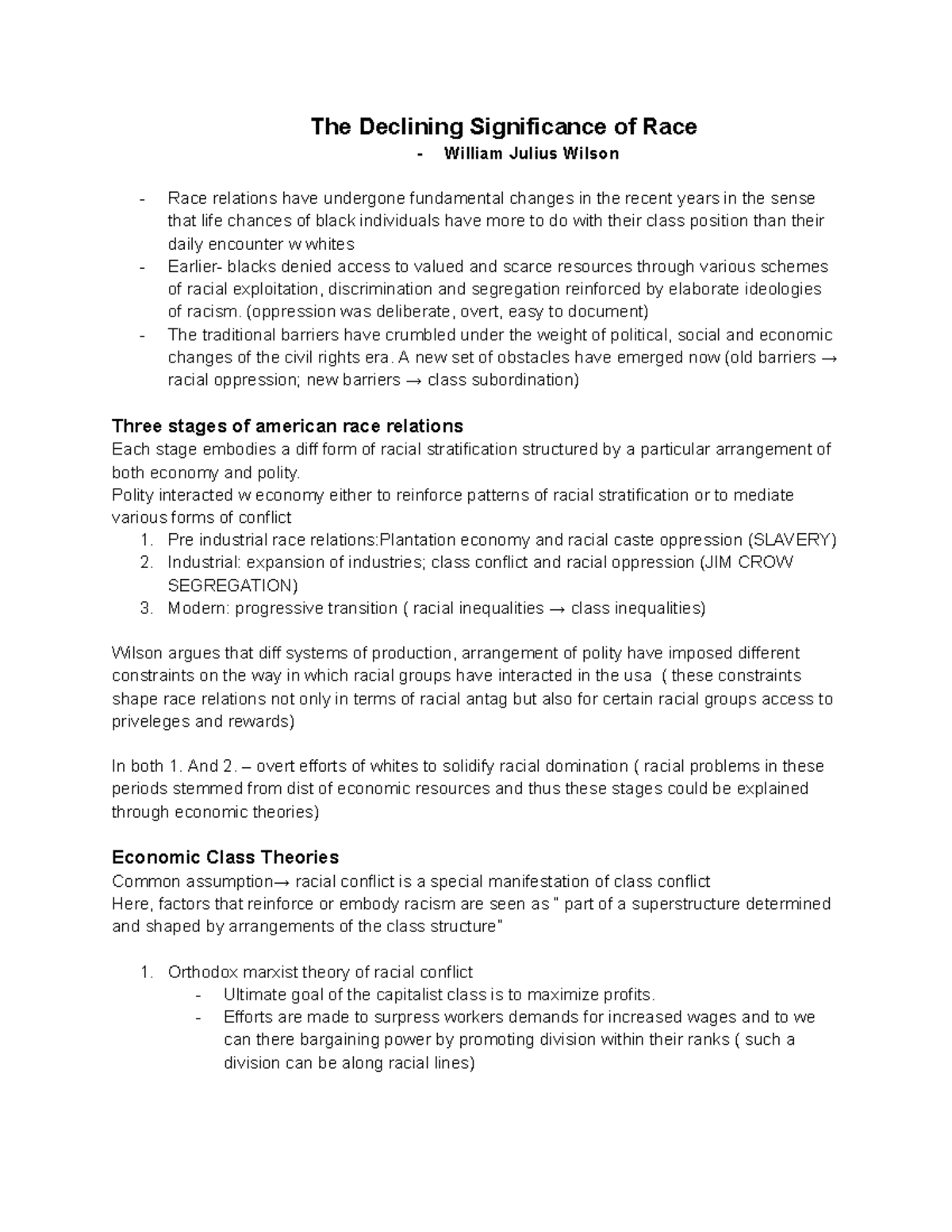 Race II- Social Strat - It's a summarisation of the race unit of ...
