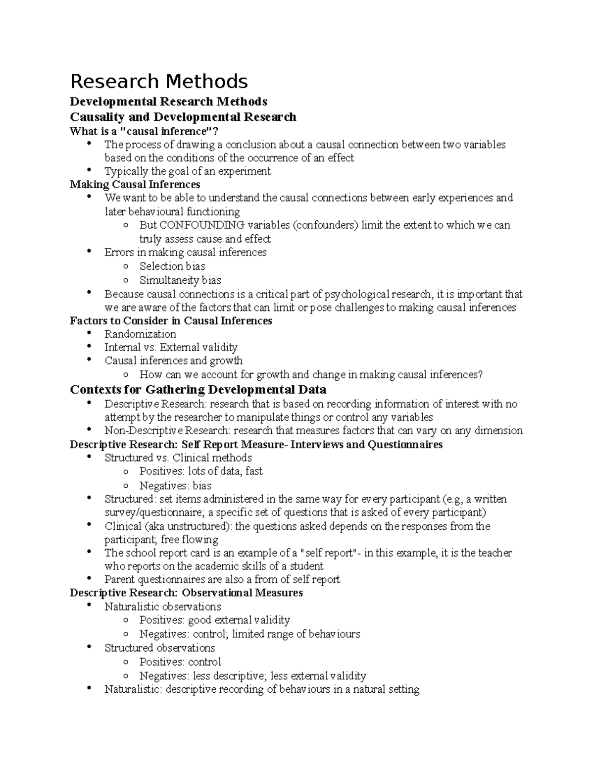 2480 Research Methods - Week 11 lecture notes - Research Methods ...