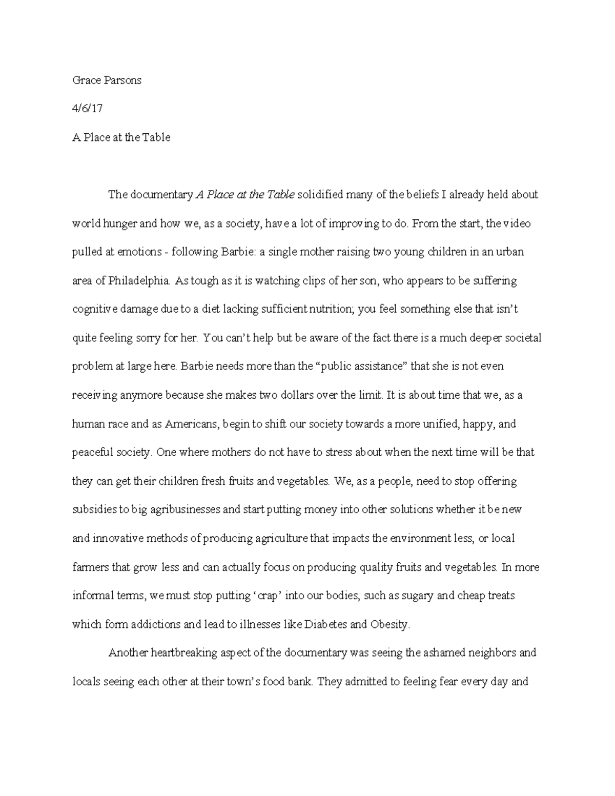 A Place At The Table Grade A Grace Parsons 4 6 A Place At The a-place-at-the-table-grade-a-grace-parsons-4-6-a-place-at-the