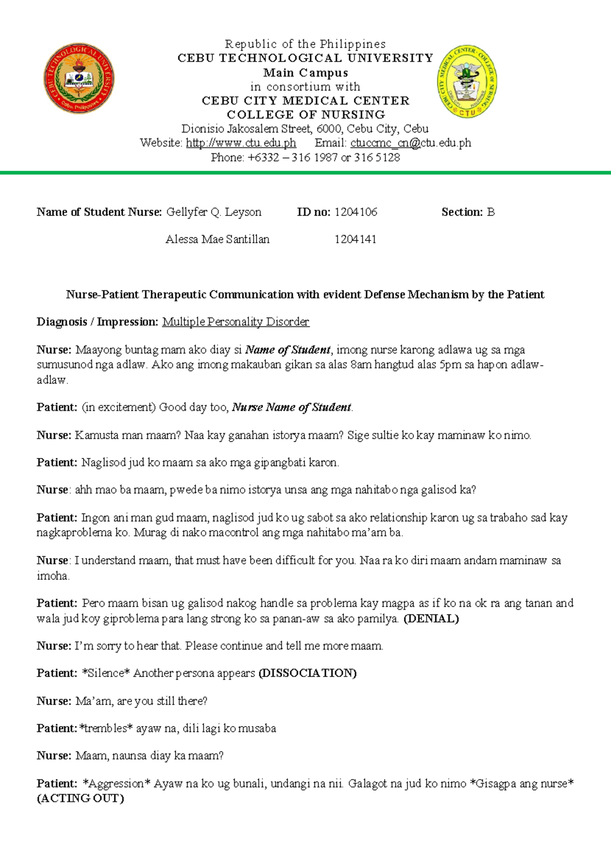 Scriptdefenseee - script - Republic of the Philippines CEBU ...