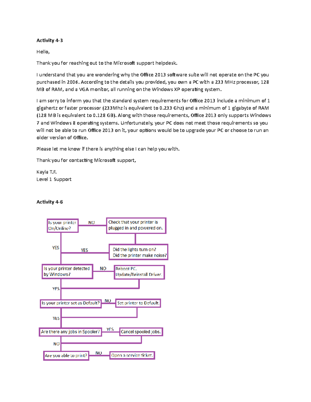 CMIS 311 - Project 1 - Part 4 - Activity 4- Hello, Thank you for ...