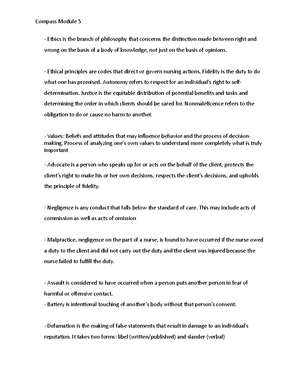 Module 7 ttc for NUR 498 - NUR 412 Clinical Intensive II Protection ...