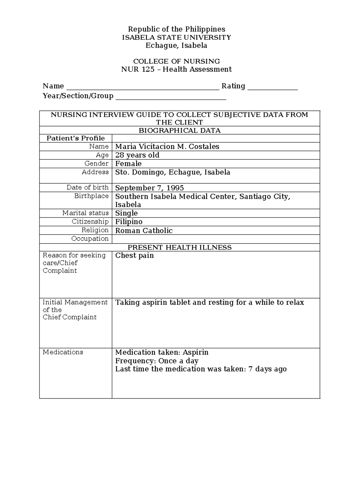 Nursing- Health- History - Copy - Republic of the Philippines ISABELA STATE UNIVERSITY Echague ...