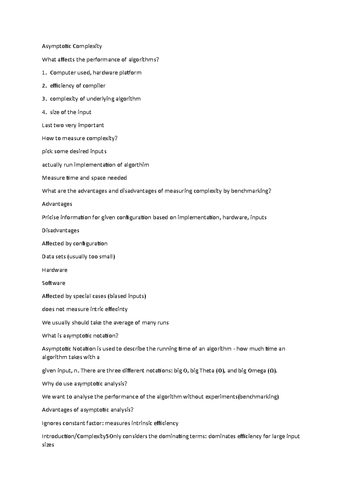 Asymptotic Complexity Lecture Notes With Bounding Asymptotic