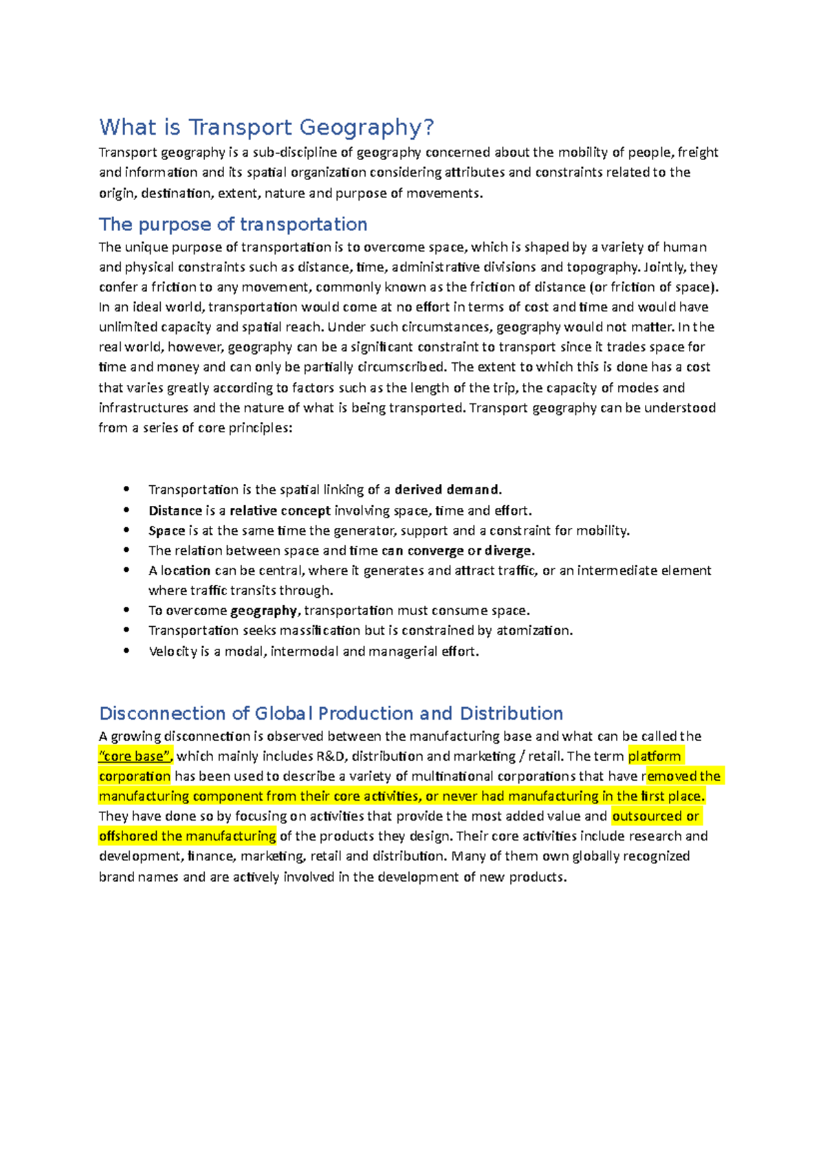 What is Transport Geography Dilog HC1 - What is Transport Geography ...