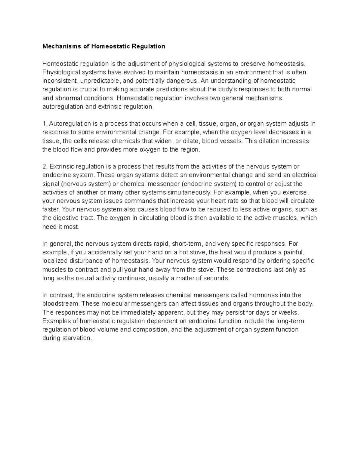 Mechanisms of Homeostatic Regulation - Mechanisms of Homeostatic ...