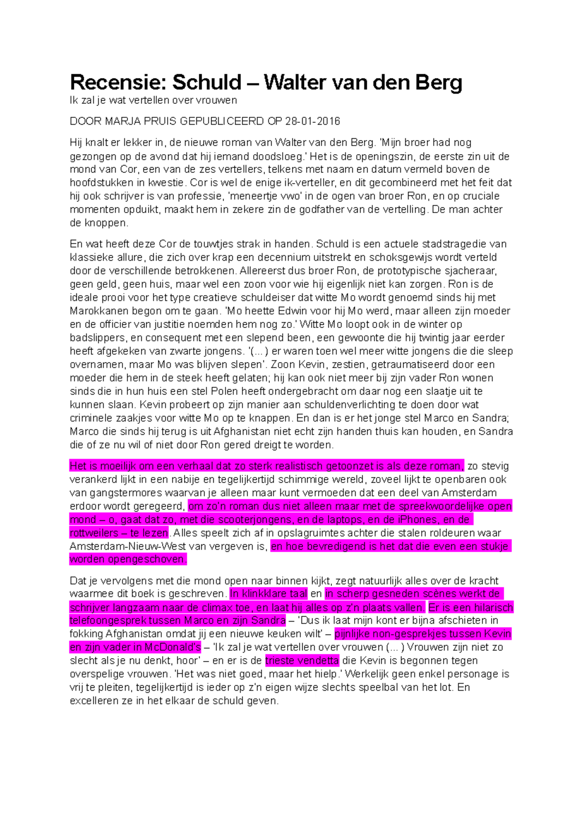 Schuld analyse recensie - Recensie: Schuld – Walter van den Berg Ik zal ...