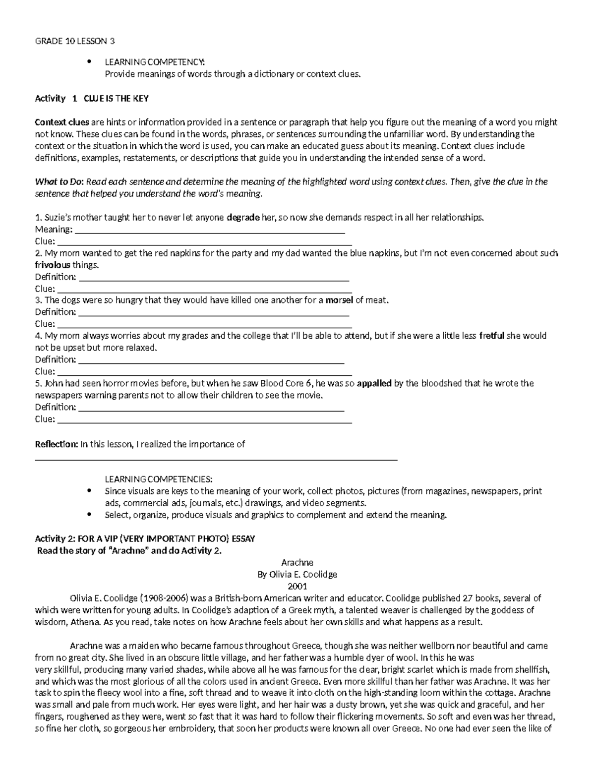 Grade 10 Lesson 3 - Discussion on Tone - GRADE 10 LESSON 3 LEARNING ...