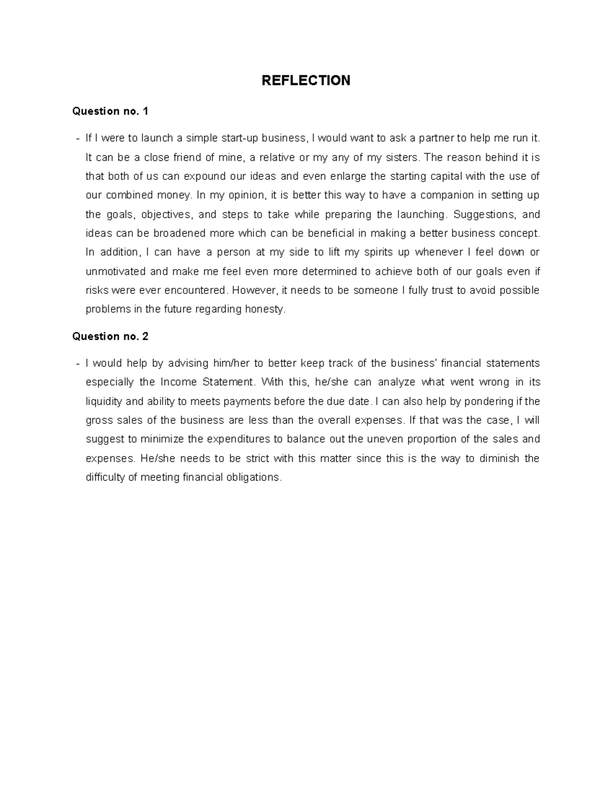 [30] Reflection - These are Lecture Notes from our class - REFLECTION ...