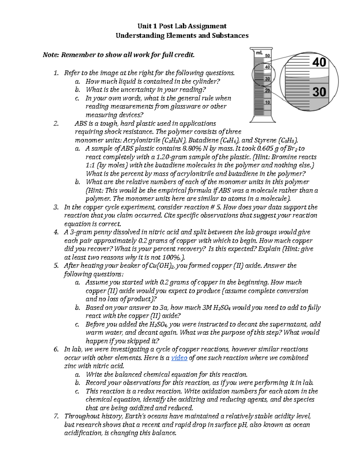 Unit 1 Post Lab Assignment - Unit 1 Post Lab Assignment Understanding ...