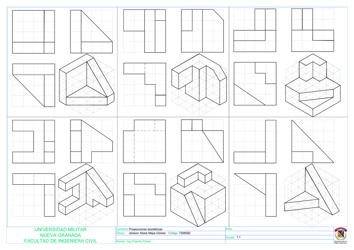 Actividad 3 Proyecciones isométricas - Expresion Grafica - UNIVERSIDAD ...