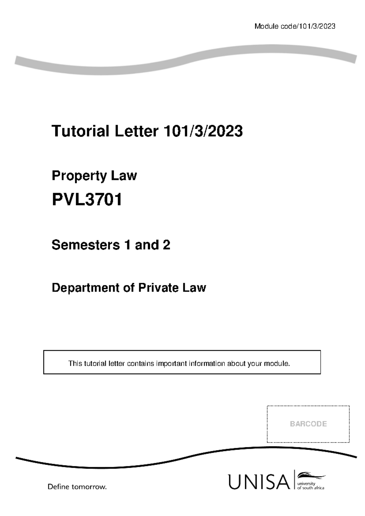 101 2023 3 b - Module code/101/3/ 2023 Tutorial Letter 101/ 3 / 2023 ...