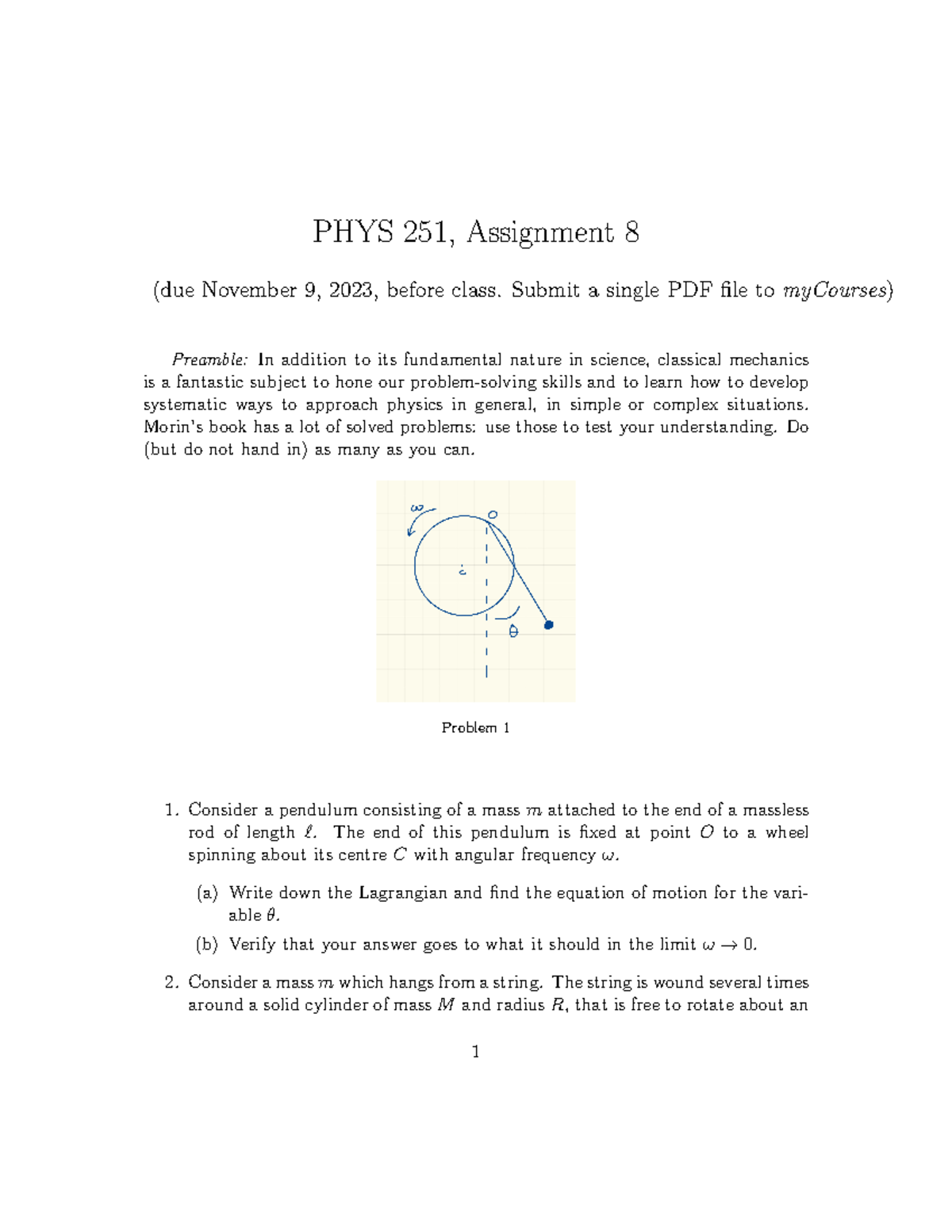 Assignment 8 - Submit a single PDF file to myCourses) Preamble: In addition to its fundamental ...