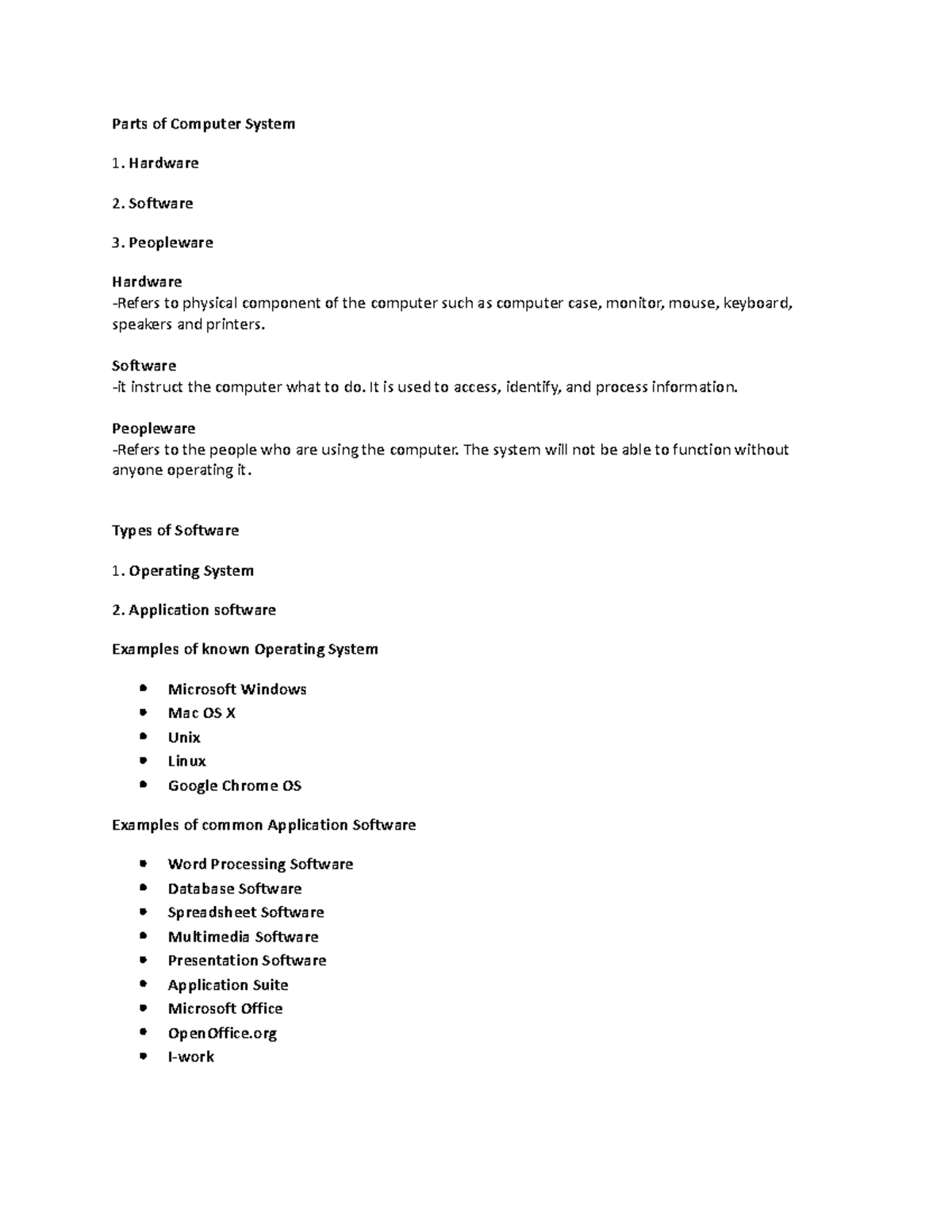 211432958 parts of computer system - Parts of Computer System Hardware ...