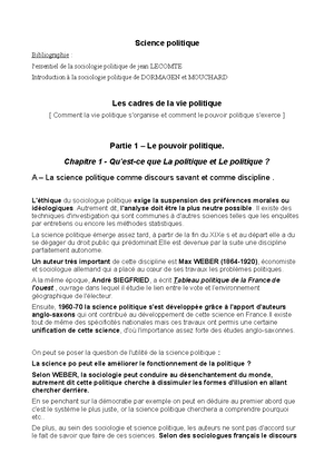 QCM Science politiques - QCM Science politiques Qu’est-ce qui distingue ...