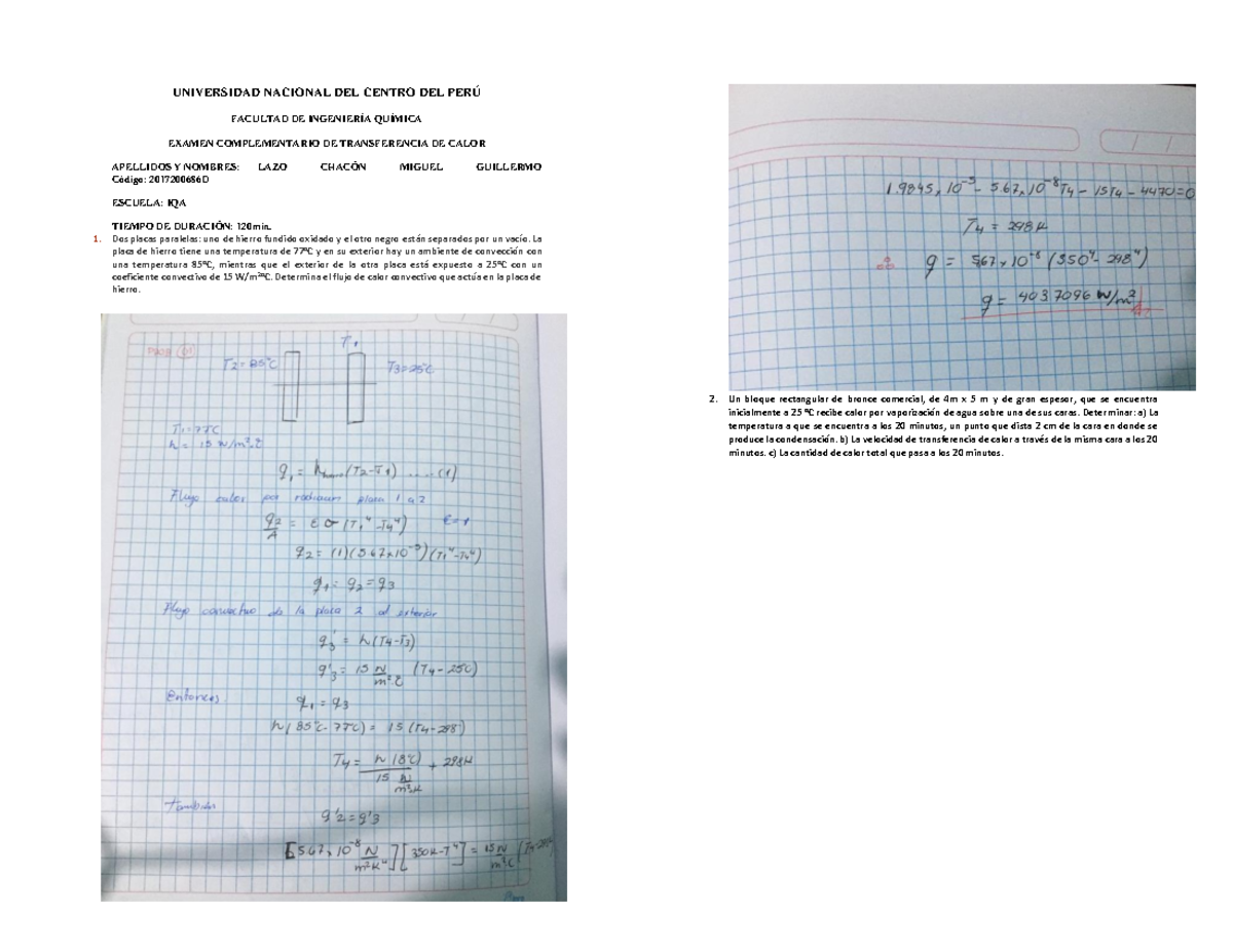 Examen Complementario 2021-I - EXAMEN COMPLEMENTARIOUNIVERSIDAD NACIONAL DEL CENTRO DEL PERÚ ...
