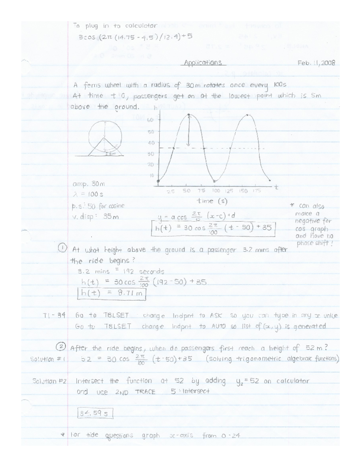 Applications of trig functions - Studocu