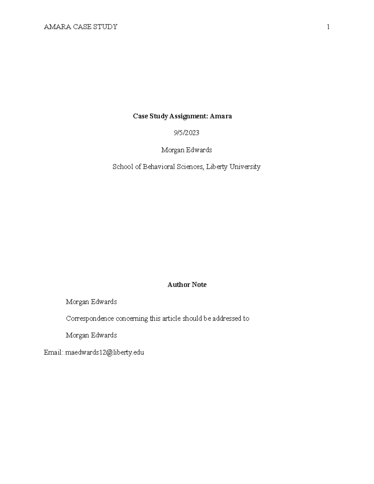 CASE Study Amara - - Studocu