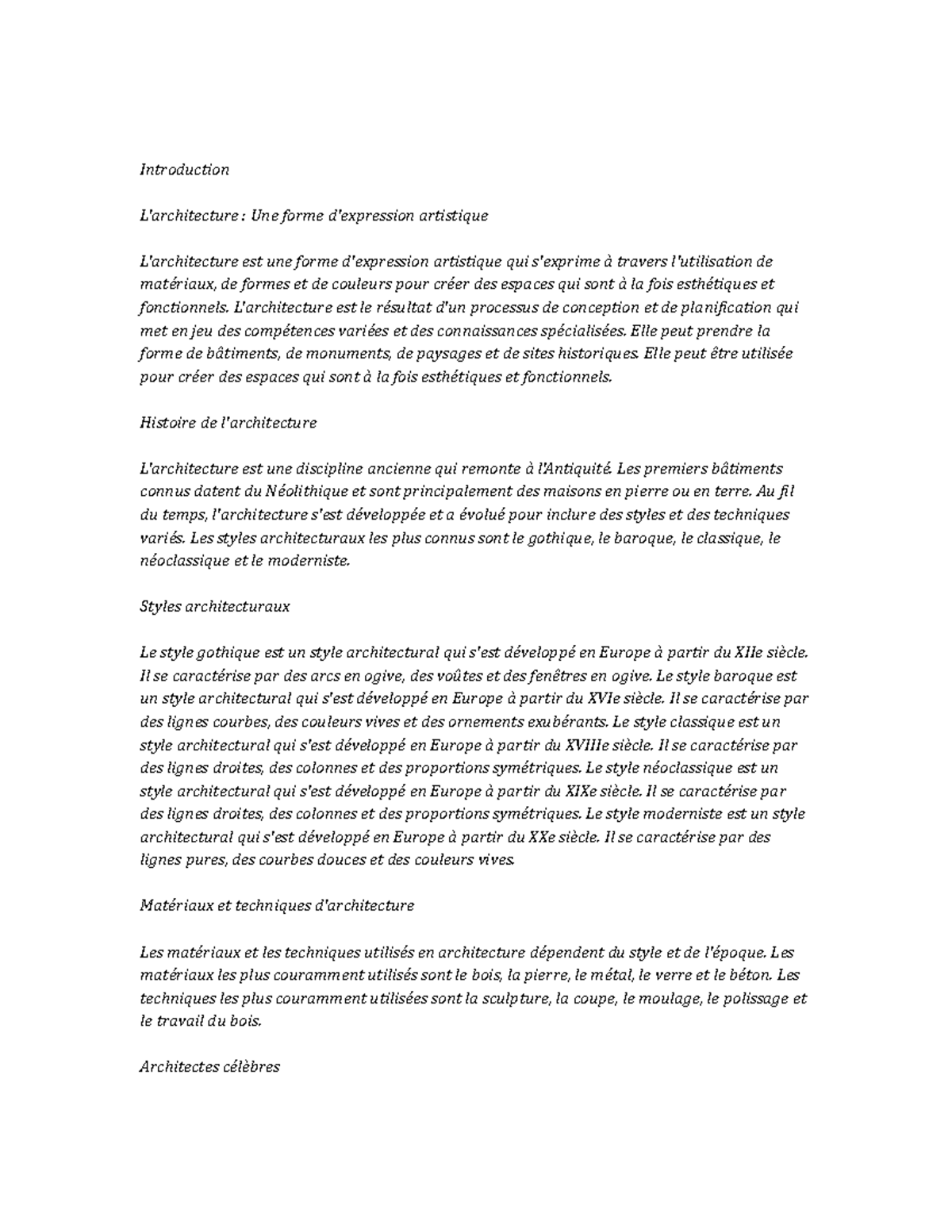 Architecture Study Notes - Introduction L'architecture : Une forme d ...